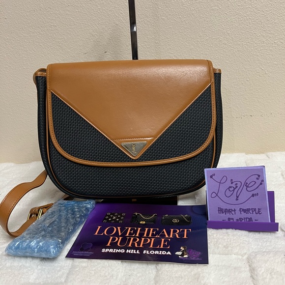 Yves Saint Laurent | Bags | Ysl Tan And Black Crossbody Bag | Poshmark